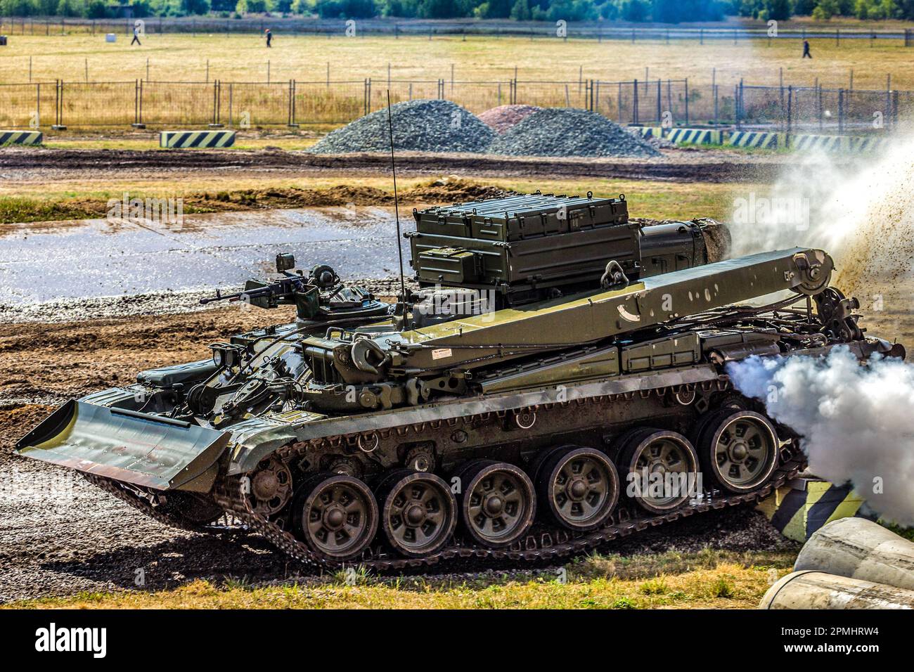 Armored repair and recovery vehicle BREM-1 of the Russian Army at ...
