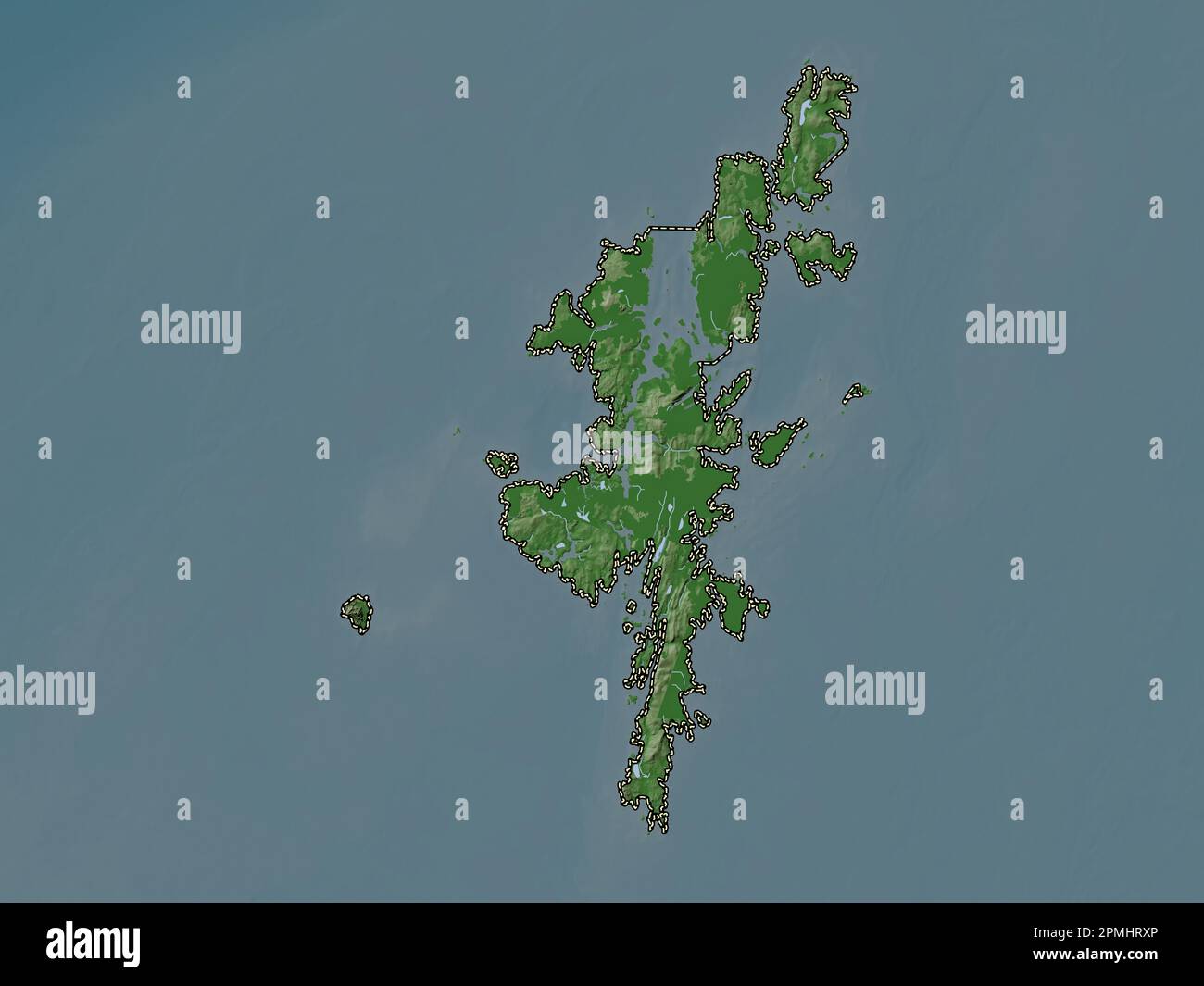 Shetland Islands, region of Scotland - Great Britain. Elevation map ...