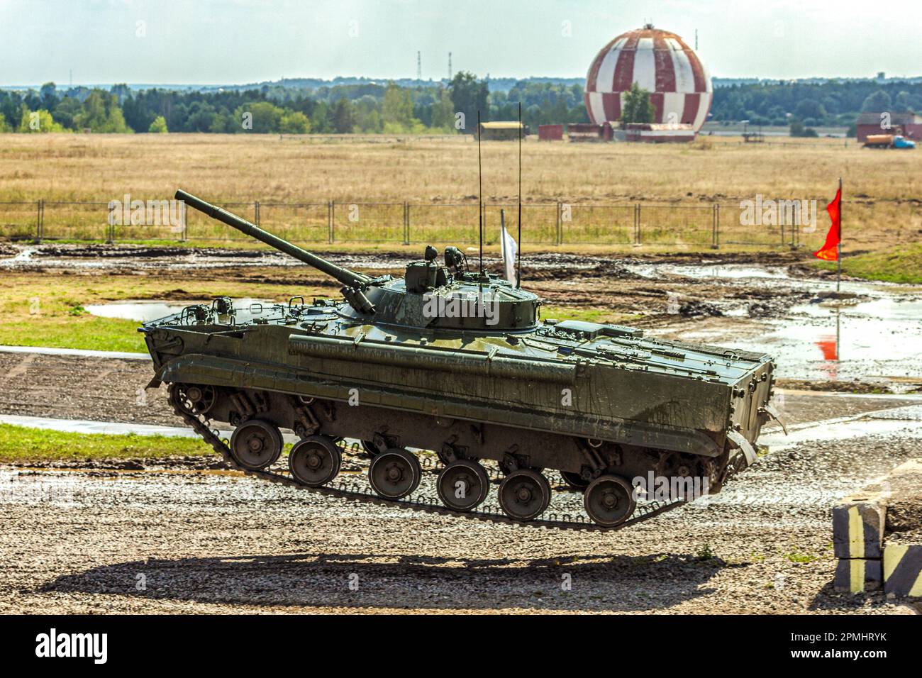 Armored tracked infantry fighting vehicle BMP-3 of the Russian Army at demonstration ...