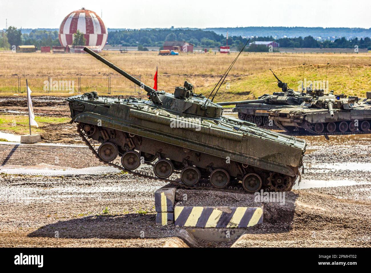 Armored tracked infantry fighting vehicle BMP-3 of the Russian Army at demonstration ...