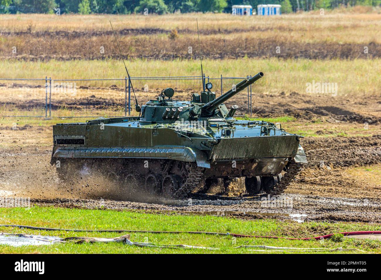 Armored tracked infantry fighting vehicle BMP-3 of the Russian Army at demonstration ...