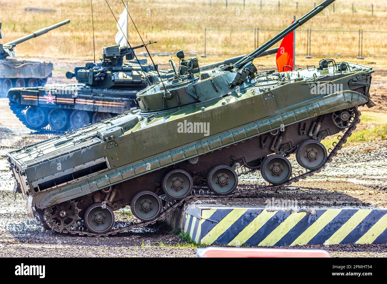 Armored tracked infantry fighting vehicle BMP-3 of the Russian Army at demonstration ...