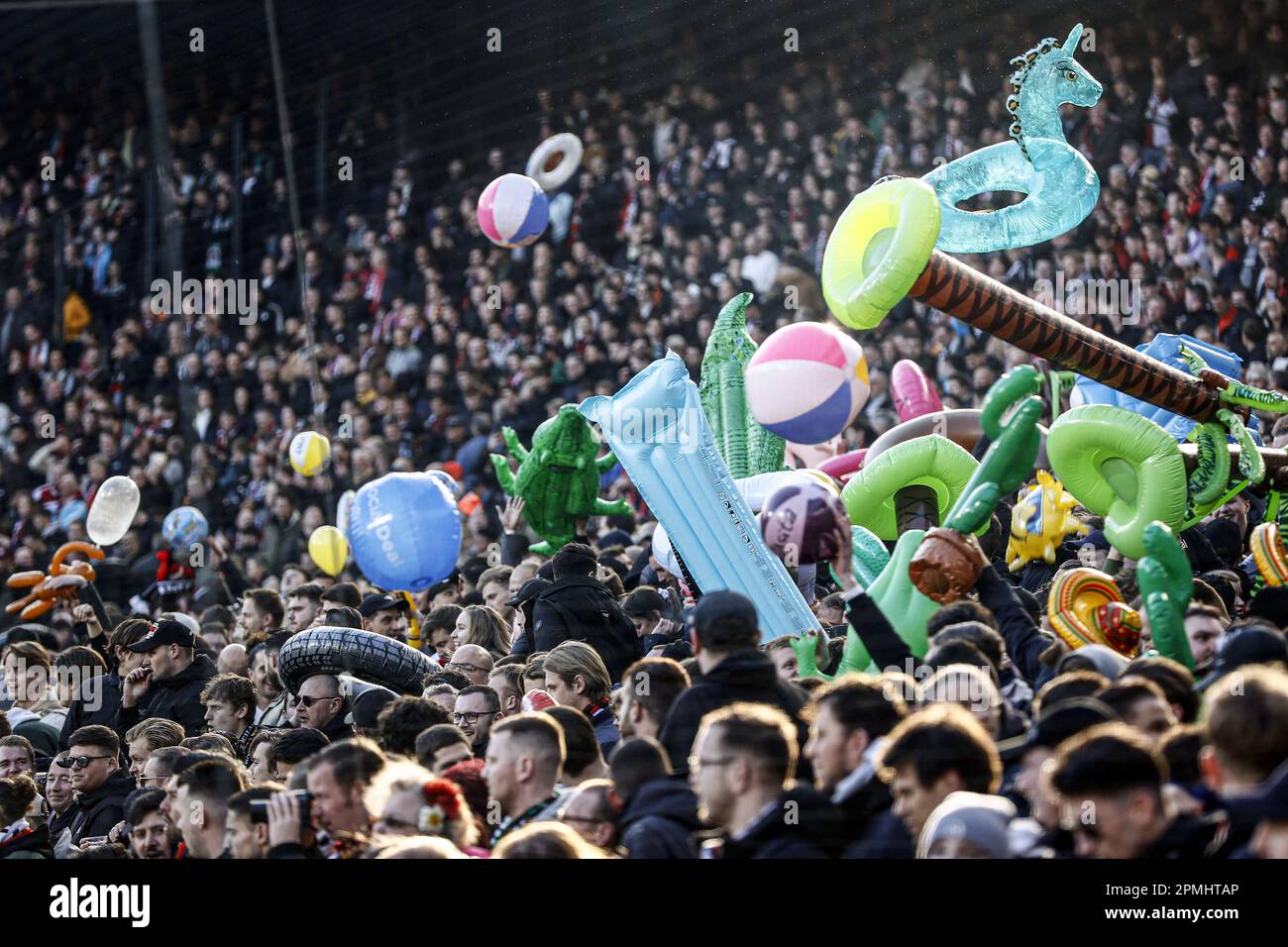 ROTTERDAM - Feyenoord fans with inflatables during the UEFA Europa ...