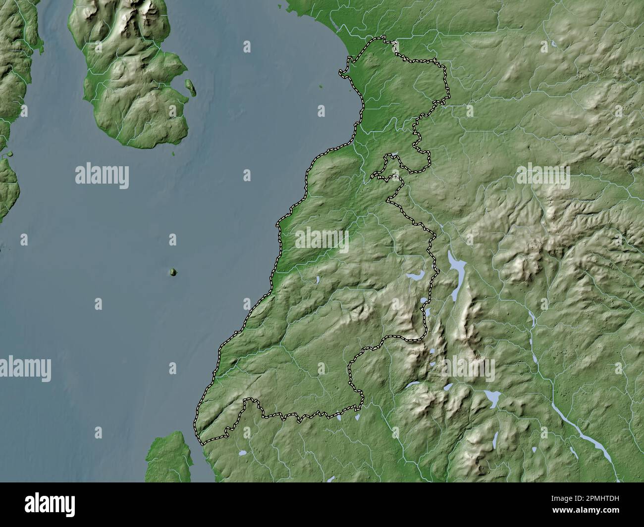 South Ayrshire, region of Scotland - Great Britain. Elevation map ...