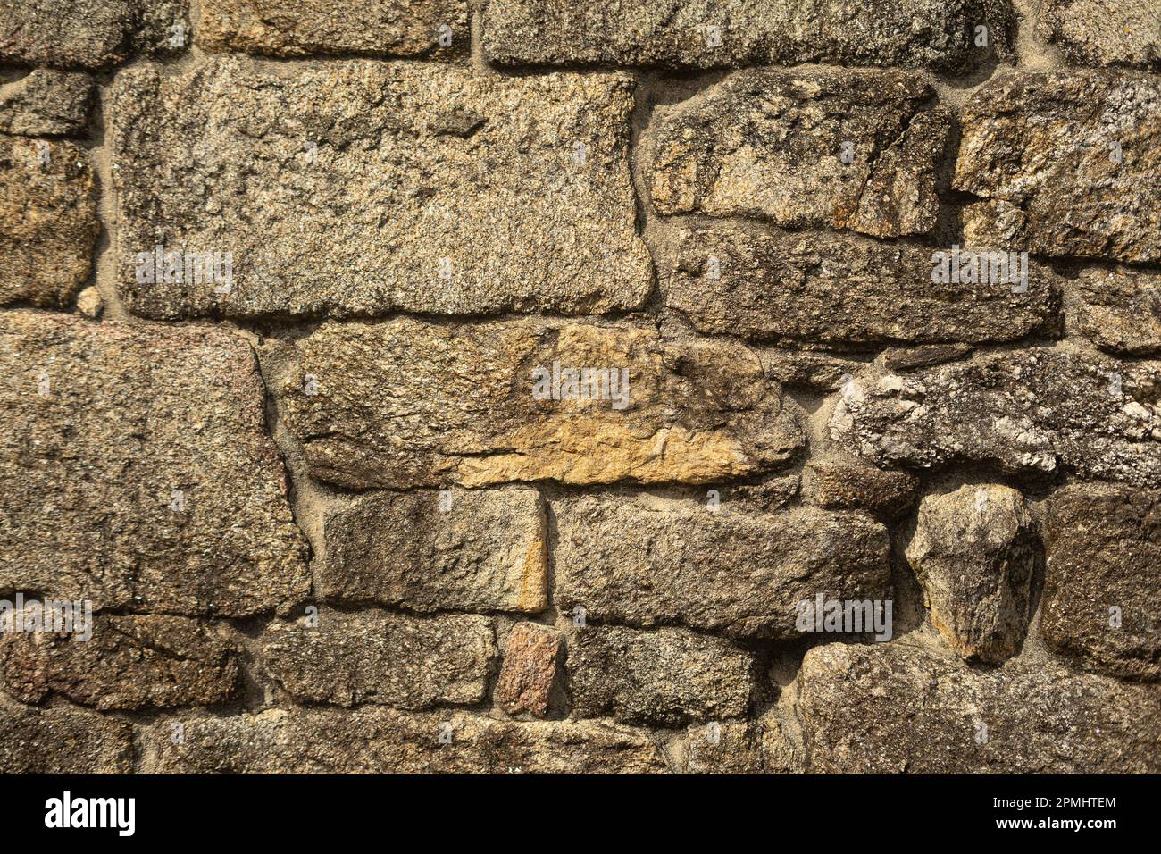 Texture of an old wall made of masonry stones with copy space Stock ...