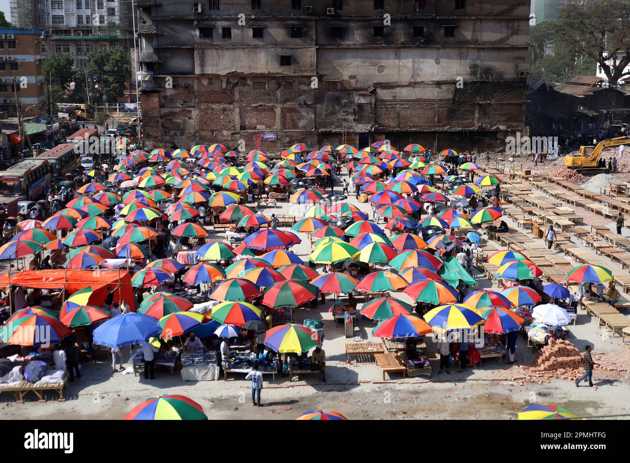 Dhaka, Dhaka, Bangladesh. 13th Apr, 2023. After the terrible fire in Dhaka's Bangabazar, traders ...