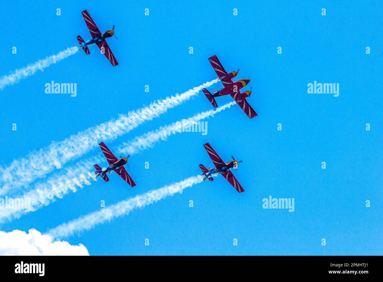 Aerobatic team First Flight performs demonstration flights on piston ...
