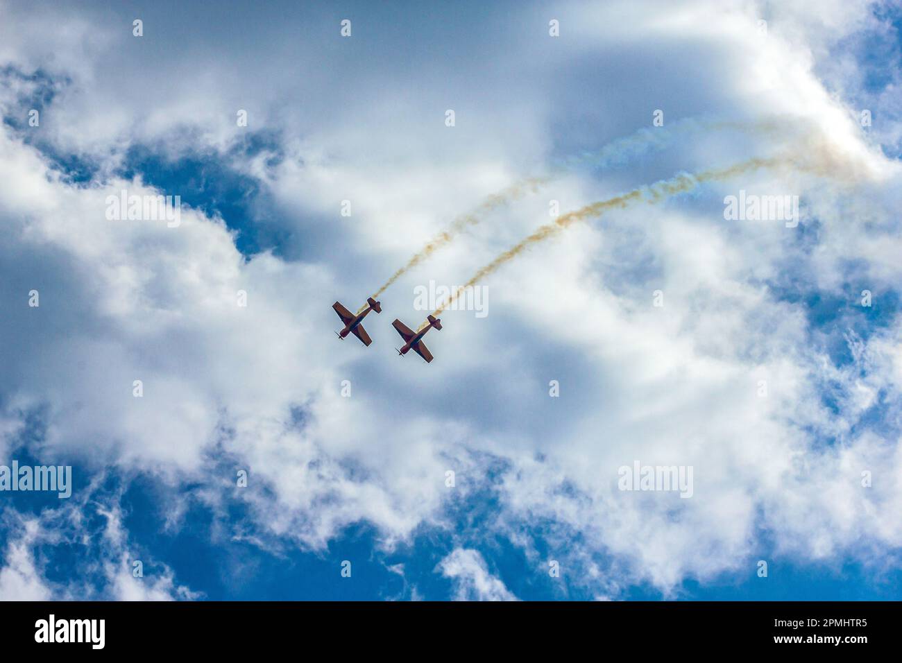 Aerobatic team First Flight performs demonstration flights on piston ...