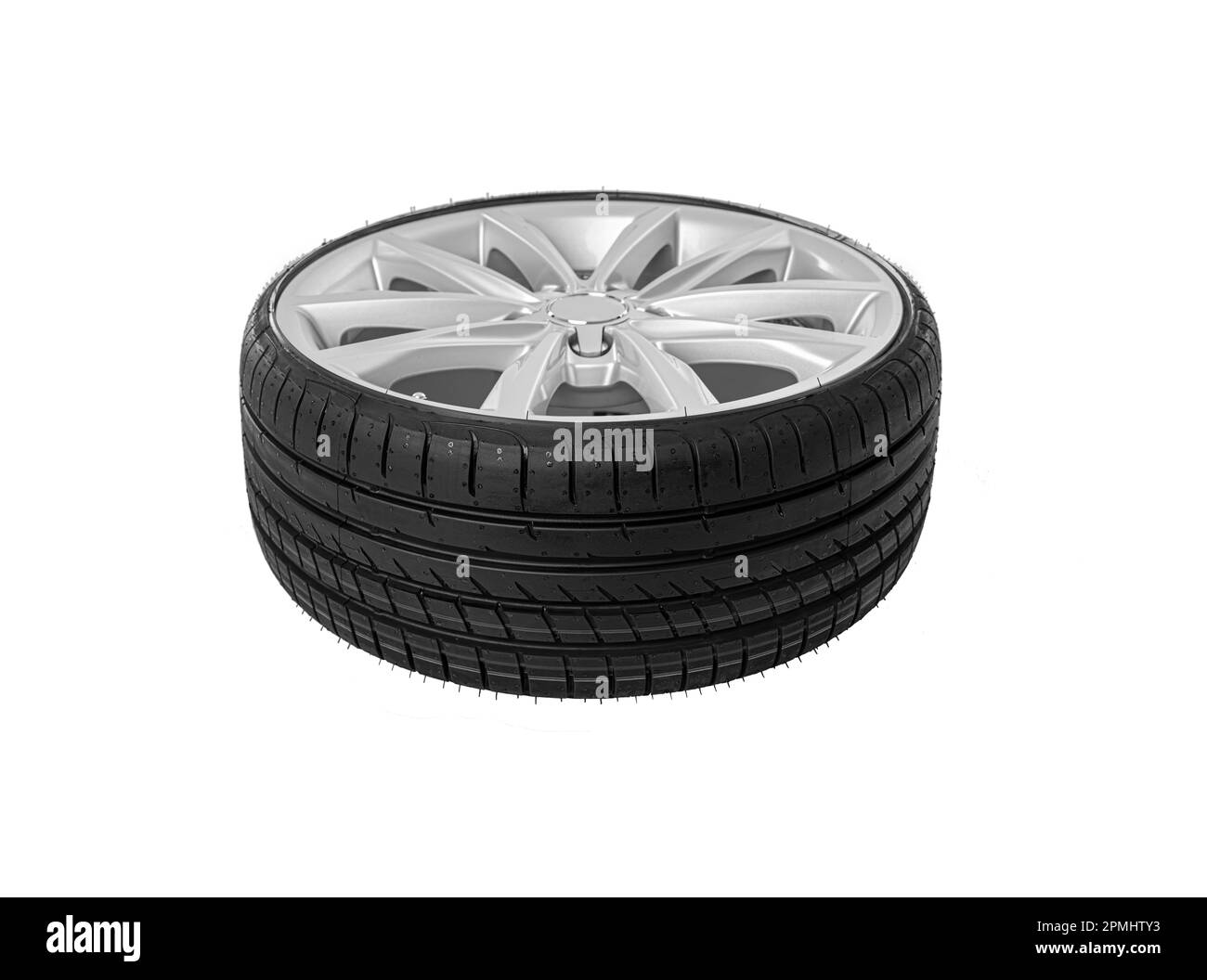 Car wheel isolated on white background Stock Photo - Alamy