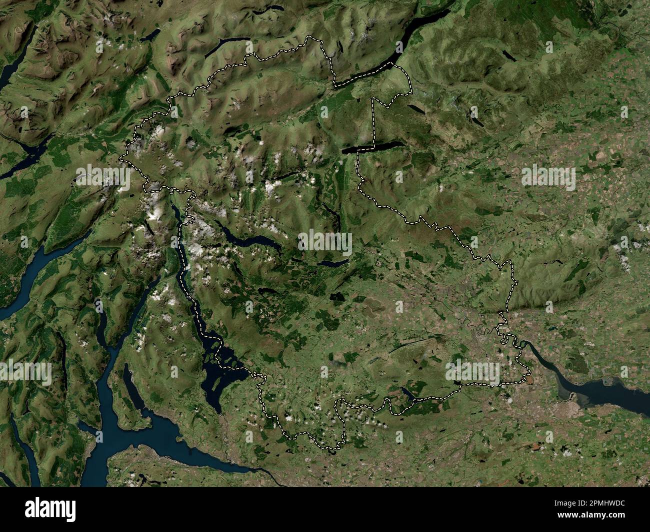 Stirling, region of Scotland - Great Britain. High resolution satellite ...