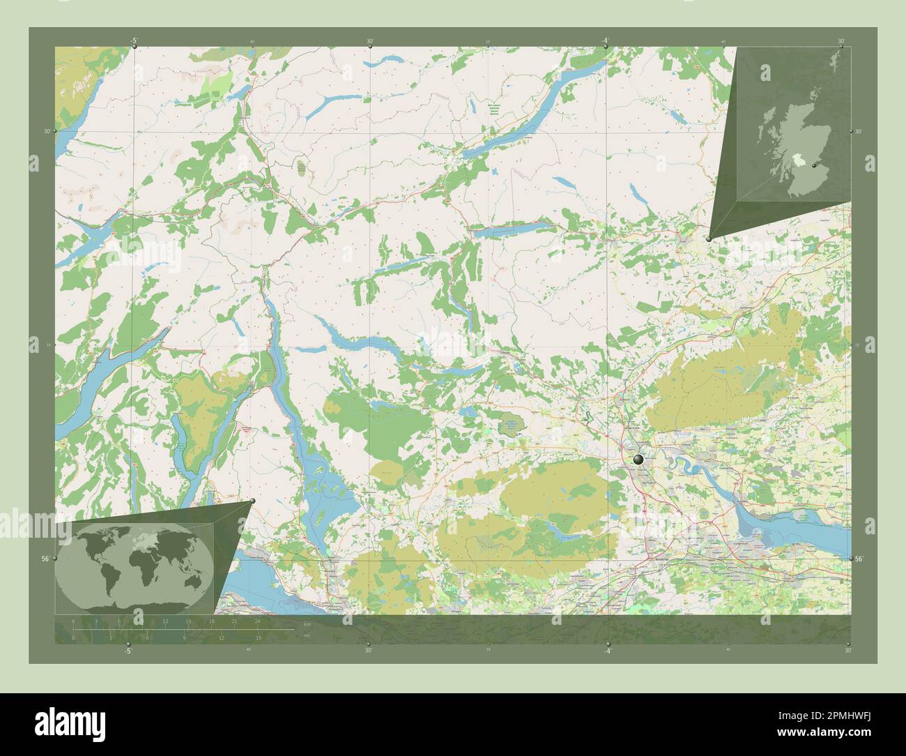 Stirling, region of Scotland - Great Britain. Open Street Map. Corner ...
