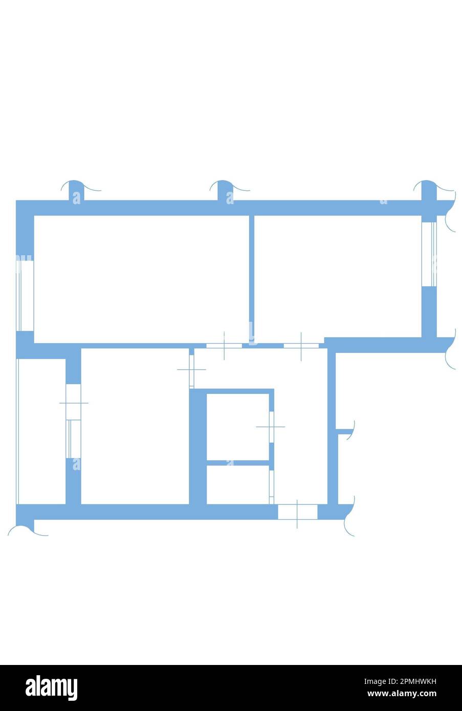 Floor Plan. Apartment Blueprint with Construction Elements. House ...