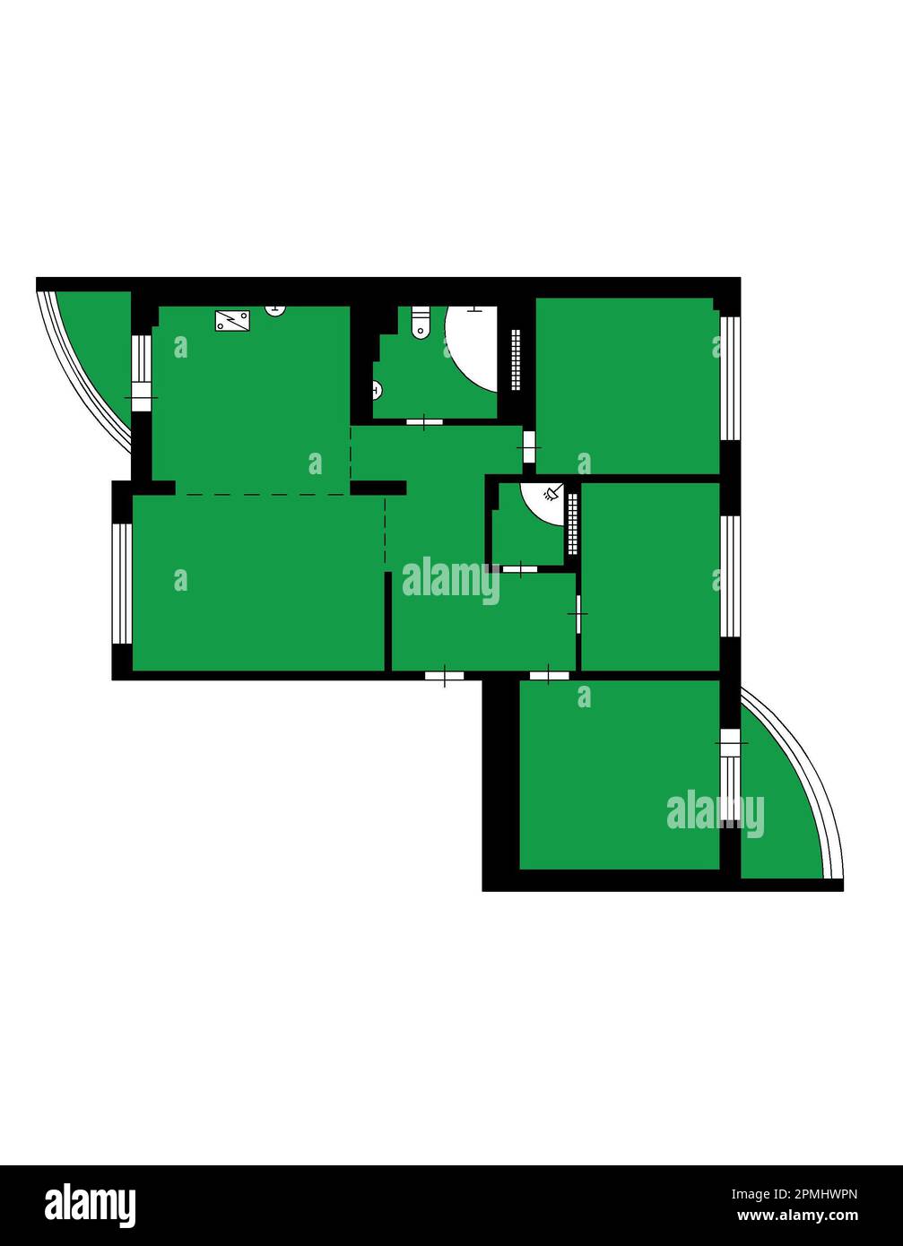 2d floor plan Black white floor plan Floorplan Floor plan sketch stock ...