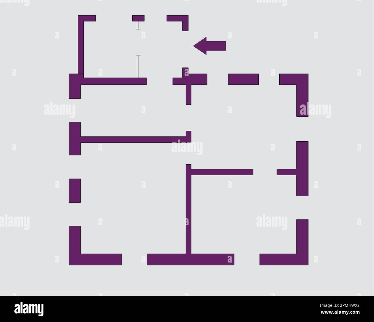 2d floor plan Black white floor plan Floorplan Floor plan sketch stock ...