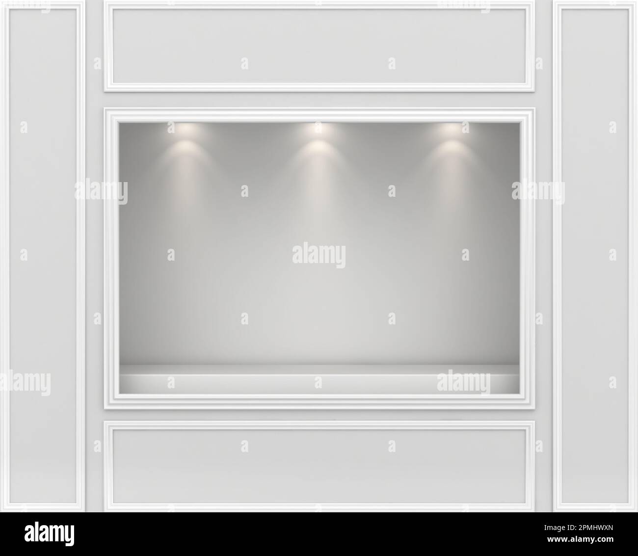 Empty shop window display. Place for the exhibition. Shopping center ...