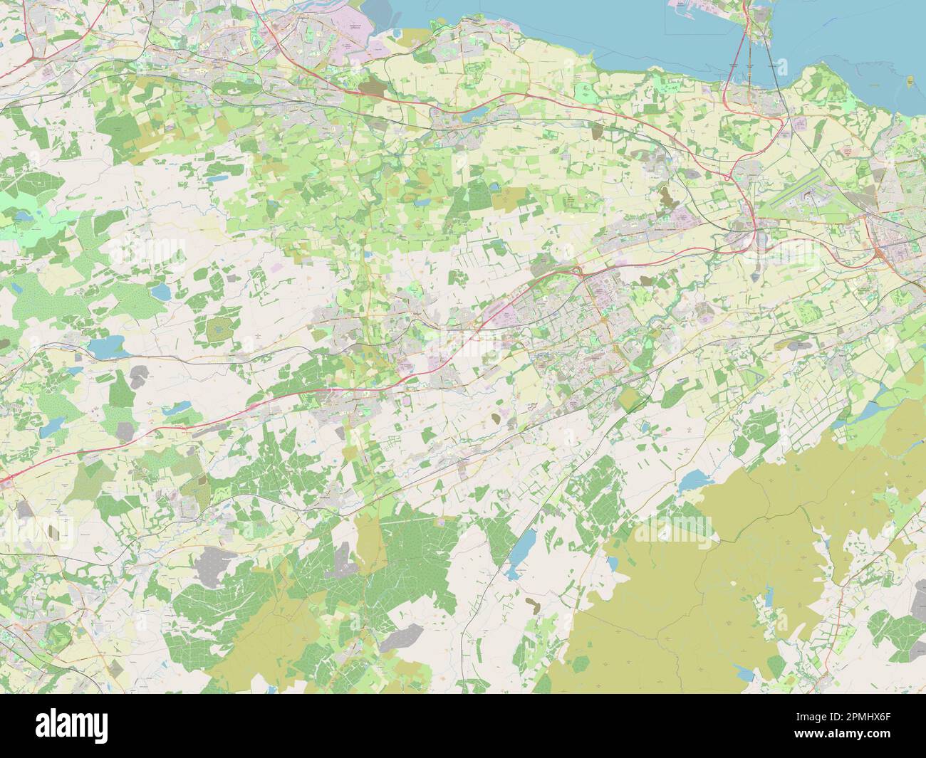 West Lothian, region of Scotland - Great Britain. Open Street Map Stock ...
