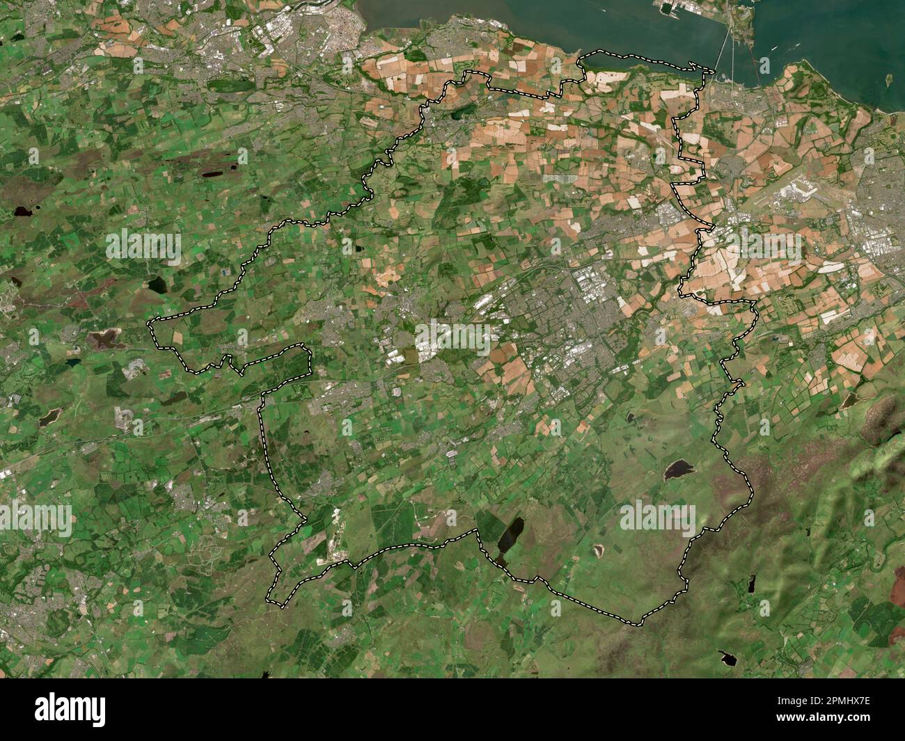 West Lothian, region of Scotland - Great Britain. Low resolution satellite map Stock Photo - Alamy