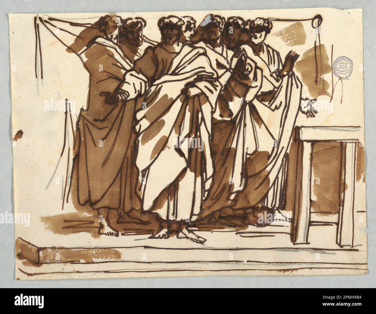 Drawing, Apostles after Raphael's "Death of Ananias"; Designed by ...