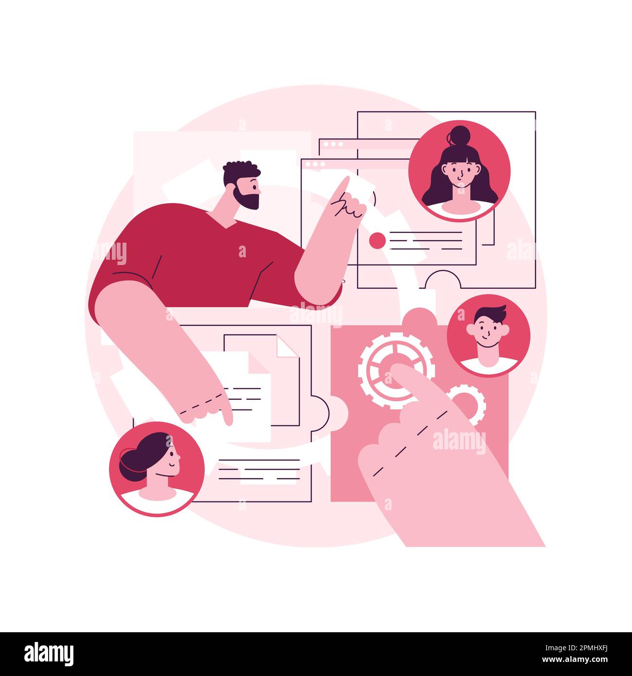 Job sharing abstract concept vector illustration. Part time job ...