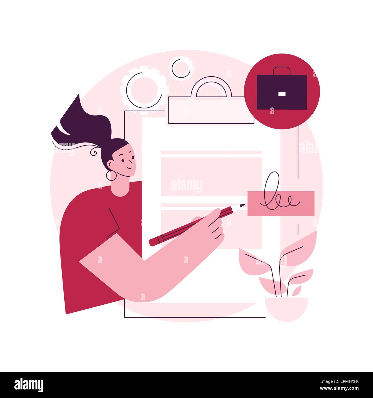 Employment agreement abstract concept vector illustration. Employment ...