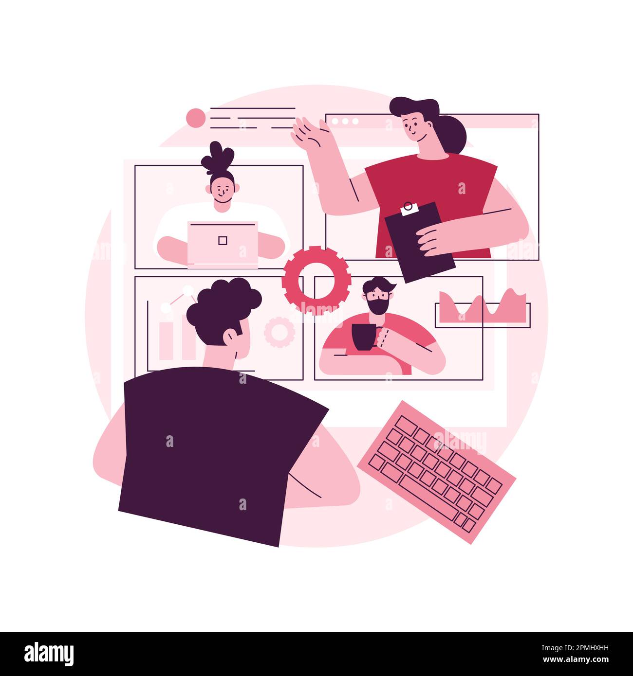 Meeting abstract concept vector illustration. Business meeting room ...