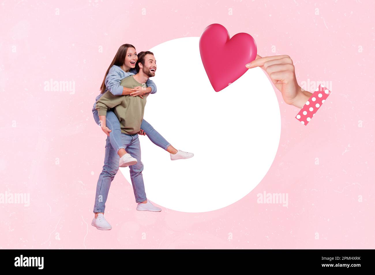 Collage of full body length flirty bonding couple ride piggyback search ...