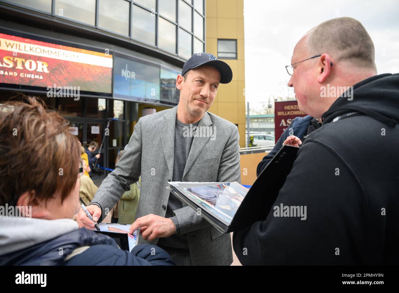 Hanover, Germany. 13th Apr, 2023. Actor Wotan Wilke Möhring signs ...
