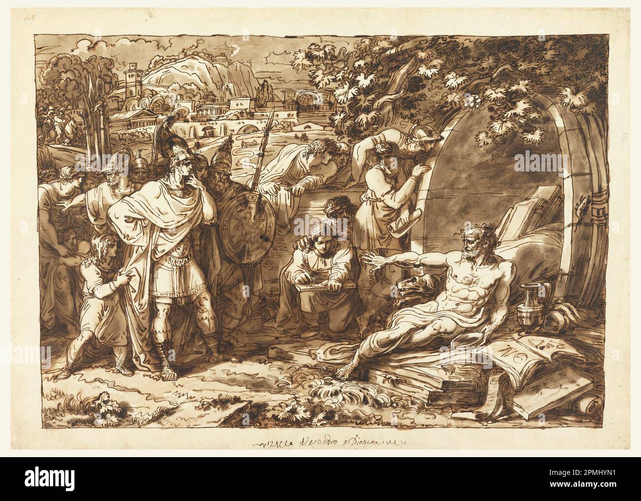 Alexander the great and diogenes this is a drawing i hi-res stock ...