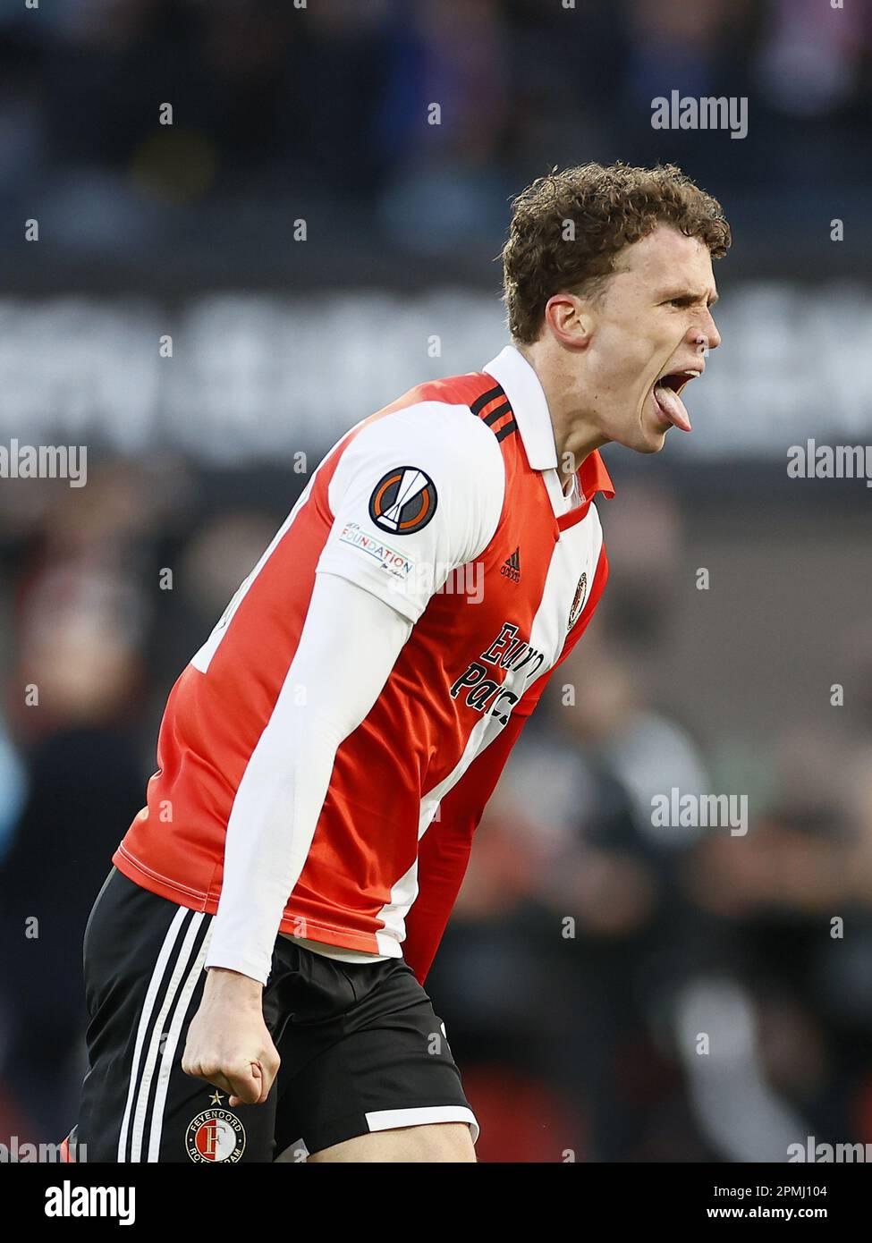 ROTTERDAM - Mats Wieffer of Feyenoord celebrates the 1-0 during the ...