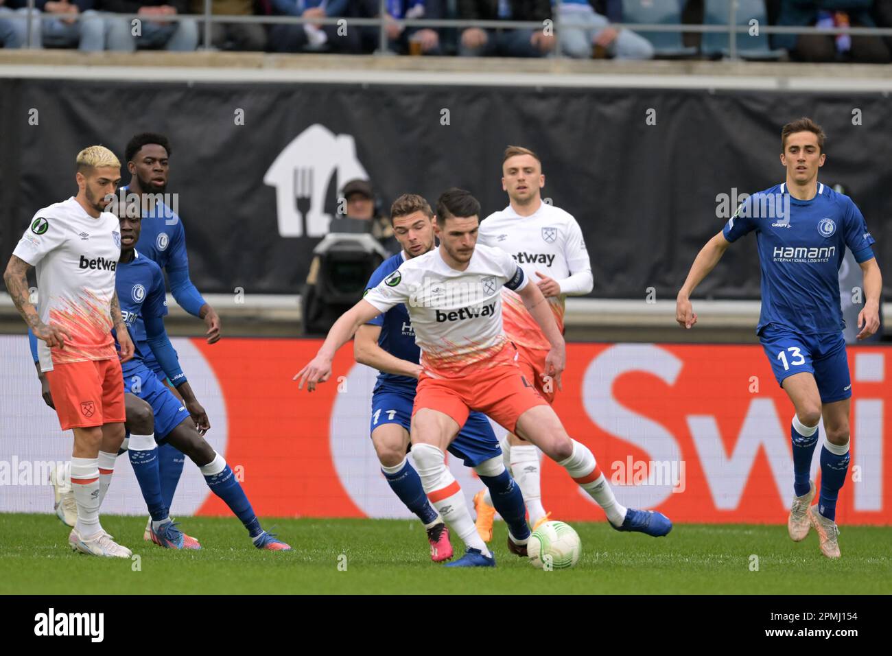 GENT - (lr) Hugo Cuypers of KAA Gent, Kurt Zouma of West Ham United FC ...
