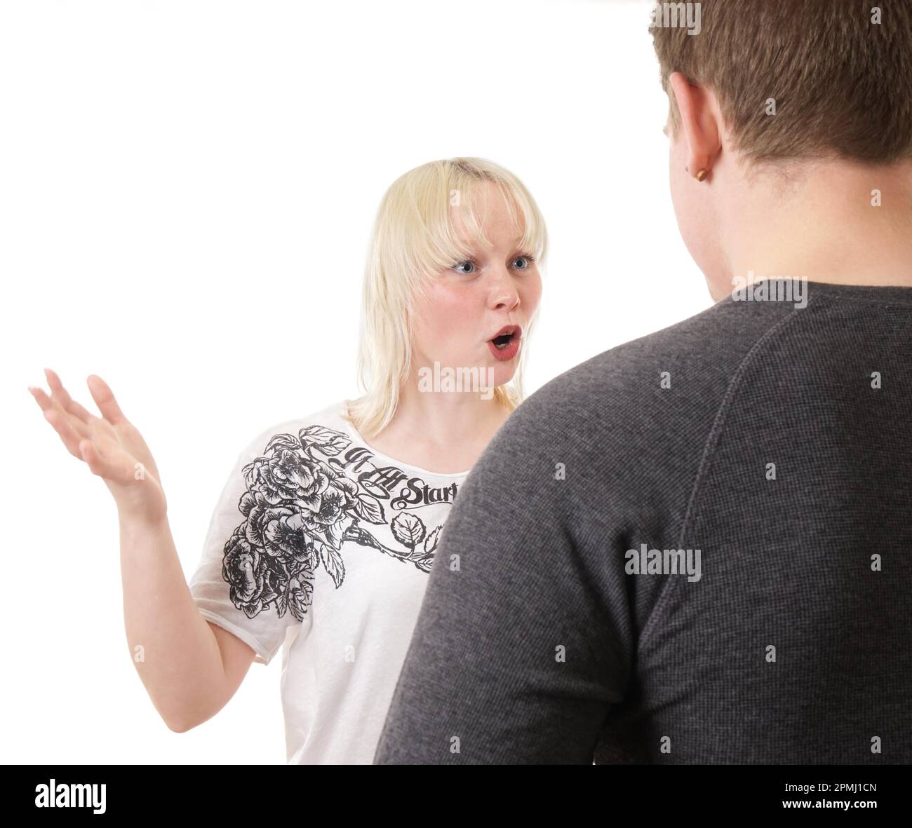 relationship difficulties young woman having an argument with her ...