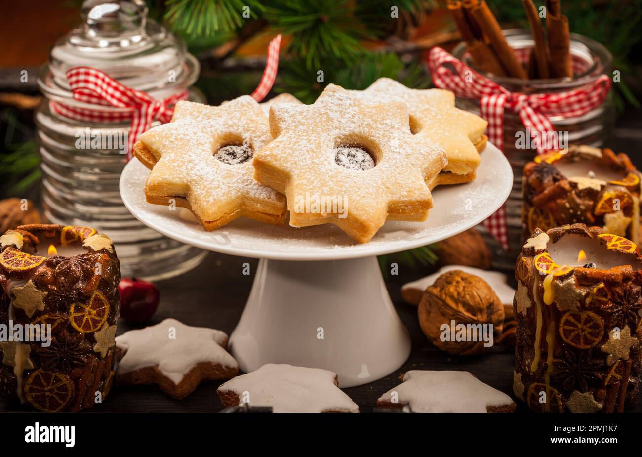 Homemade cookies in start shape for Christmas Stock Photo - Alamy