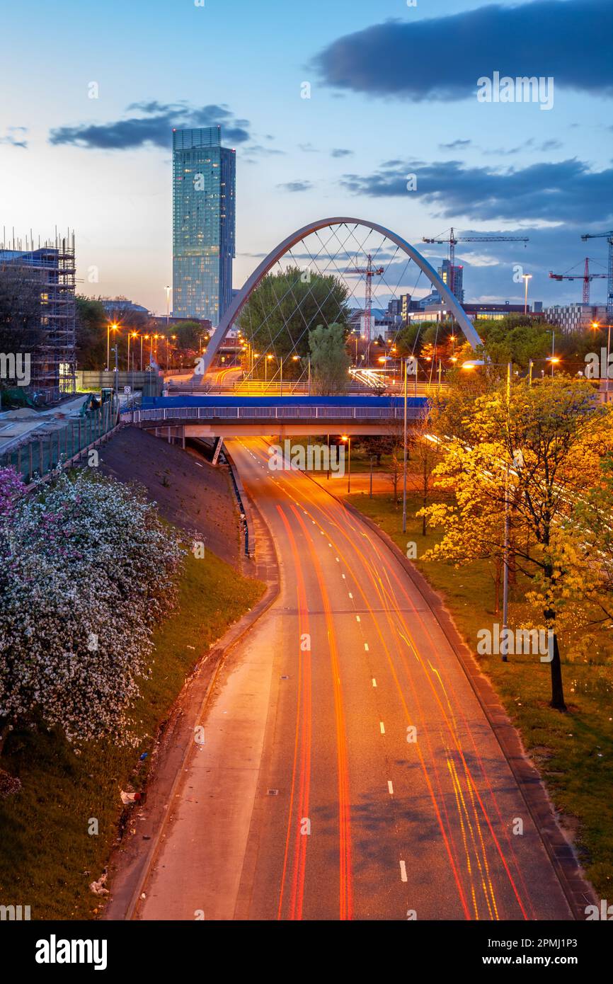 Hulme bridge is a new cable-stayed road bridge in the heart of the ...