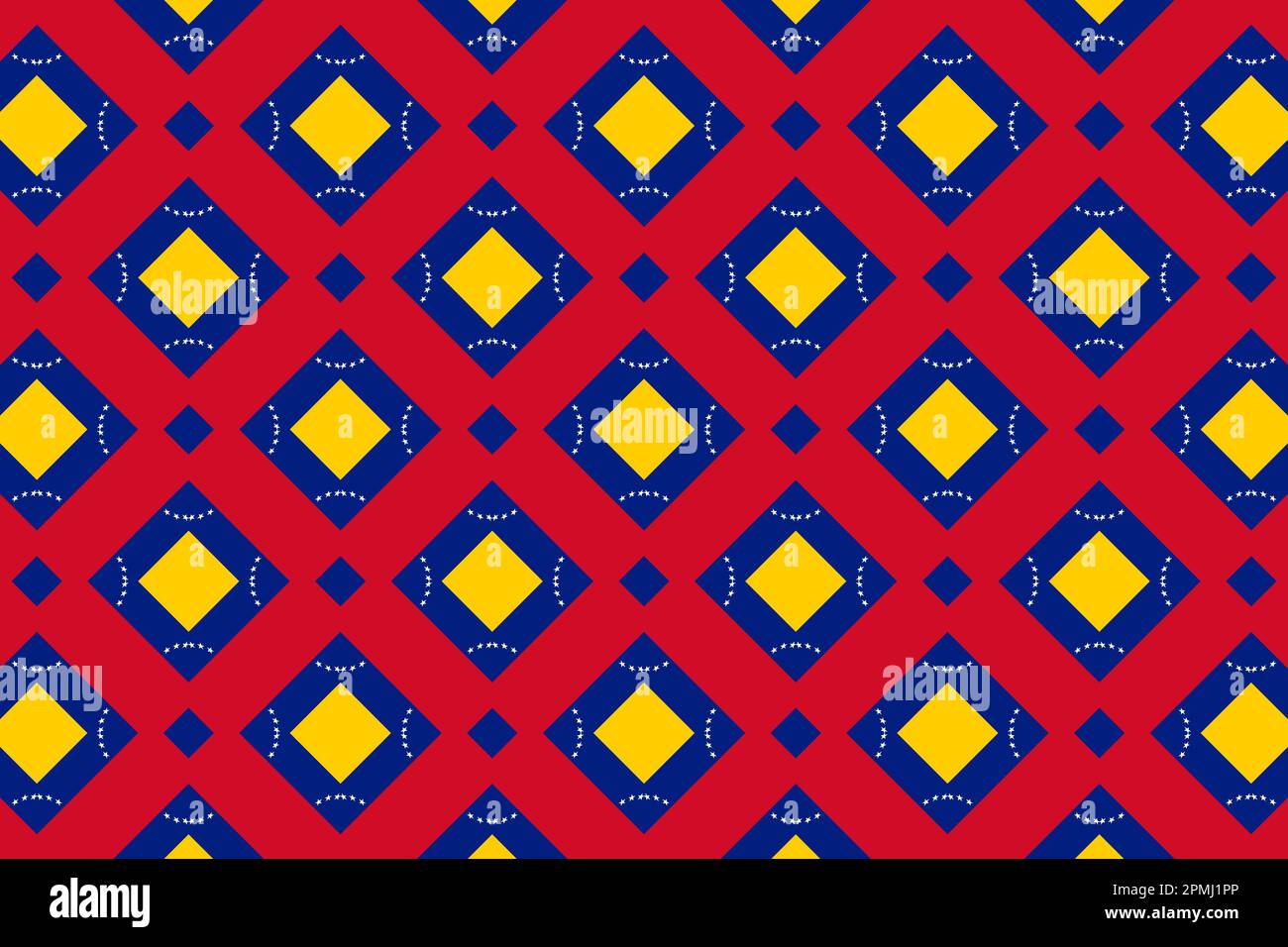 Geometric pattern in the colors of the national flag of Venezuela. The ...