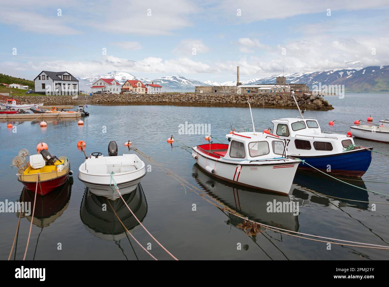 Harbour, Hjalteyri, Eyjafjordur Fjord, Iceland Stock Photo - Alamy