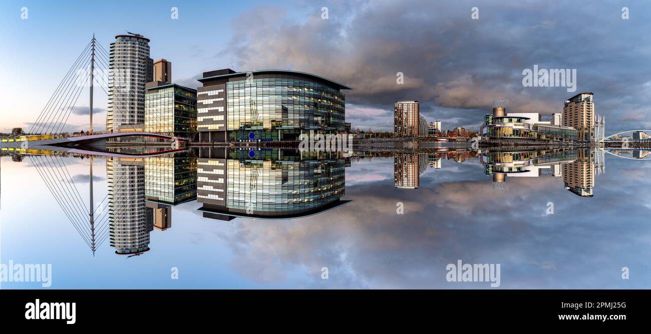 BBC Studios in Media City UK with Quay House to the right and Bridge ...