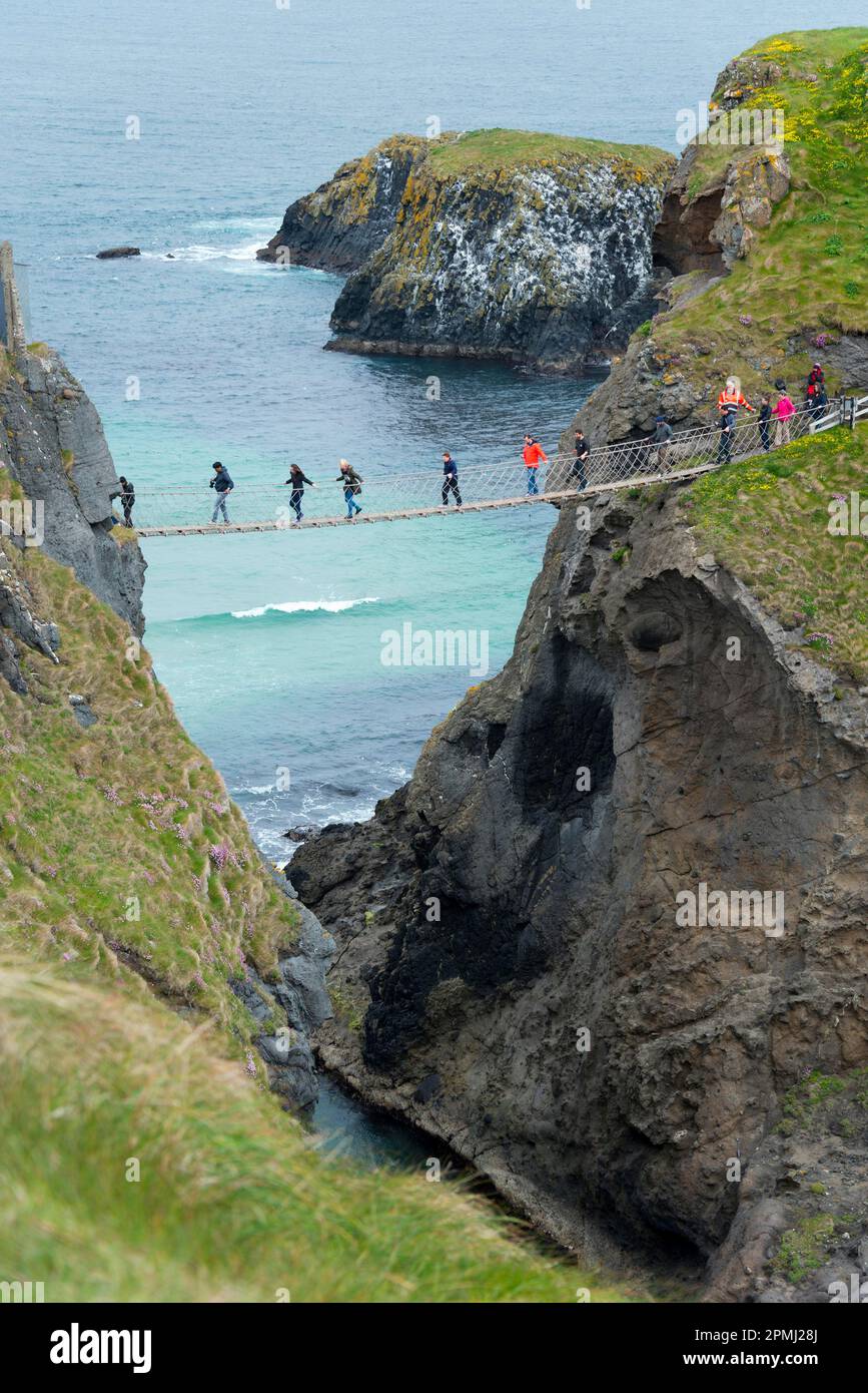 Suspension Bridge, Carrick-a-Rede Rope Bridge, Island of Carrick-a-Rede ...