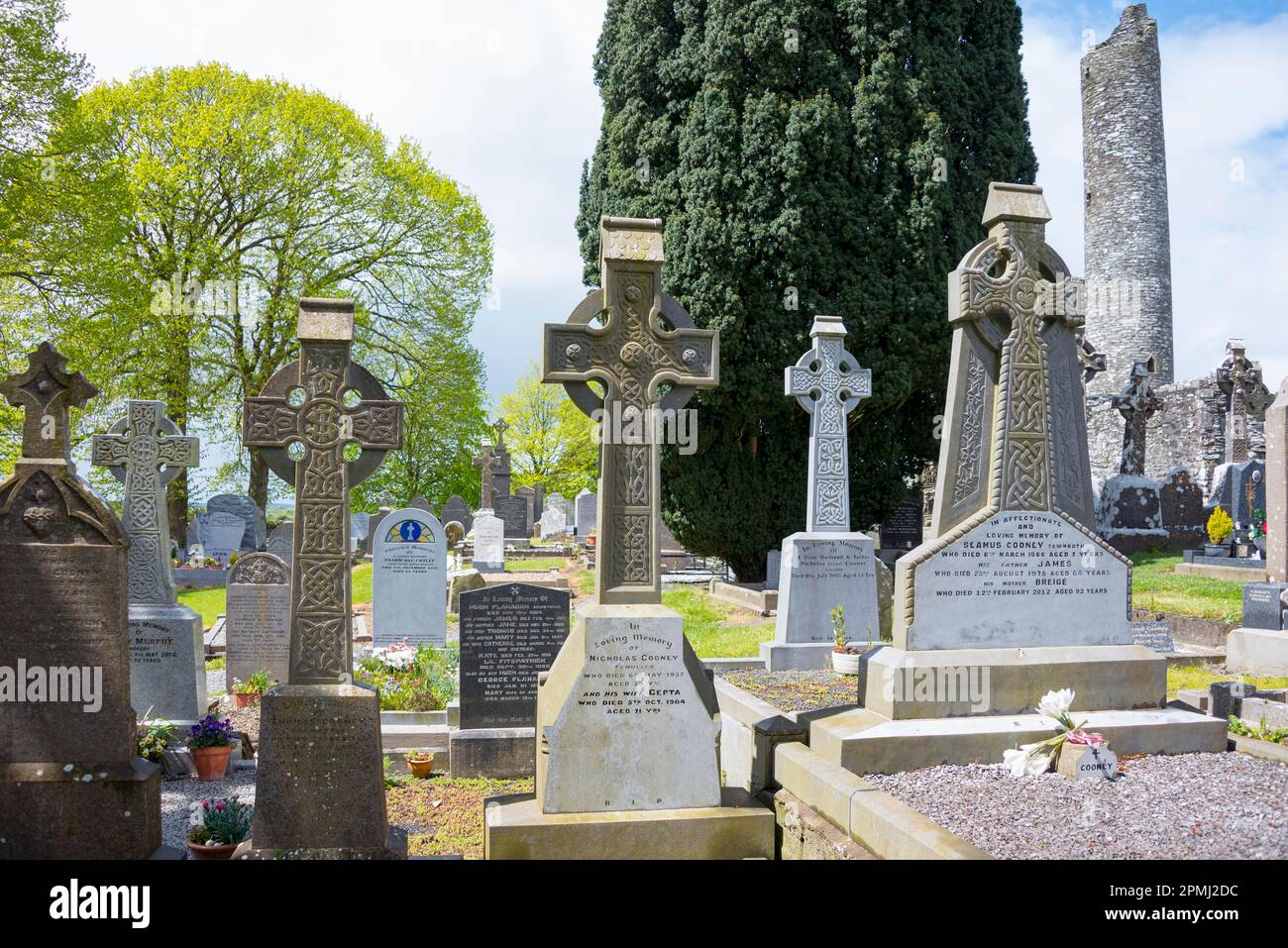 Crosses with Round Tower, Monasterboice, County Lough, Ireland ...