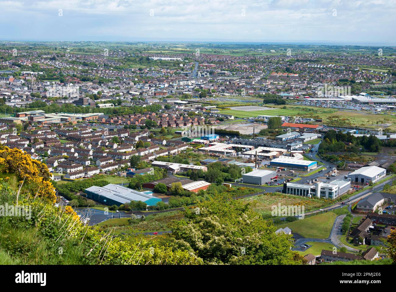 View of Newtownards from Scrabo Tower, Tower, County Down, Northern ...