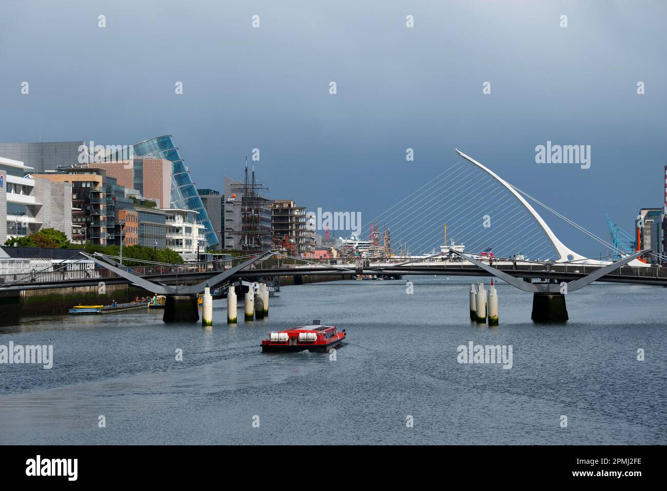 Samuel Beckett Bridge, Bridge, River Liffey, Dublin, County Dublin ...