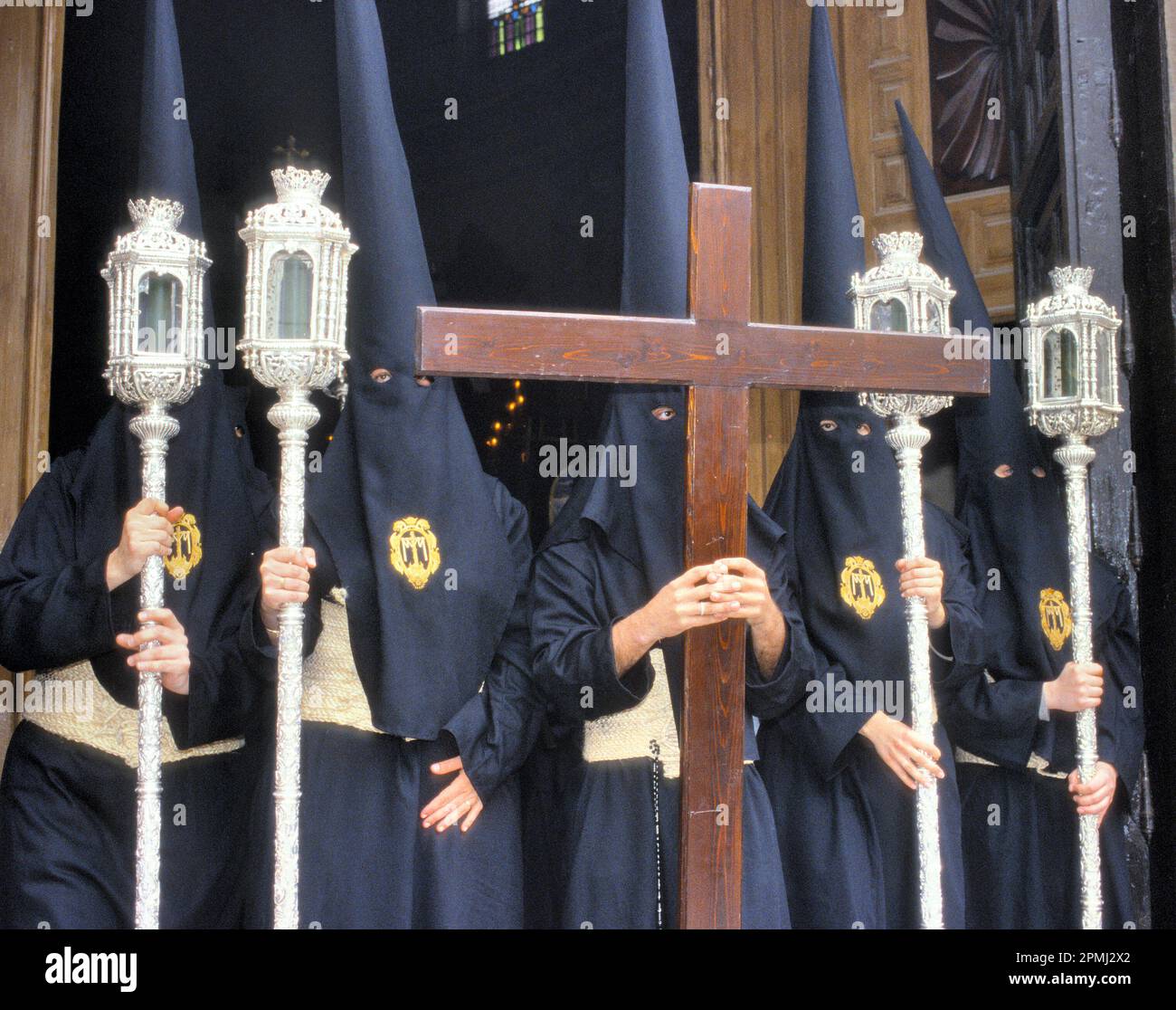 Semana Santa procession (Holy week) in Spain. This photo shows the ...