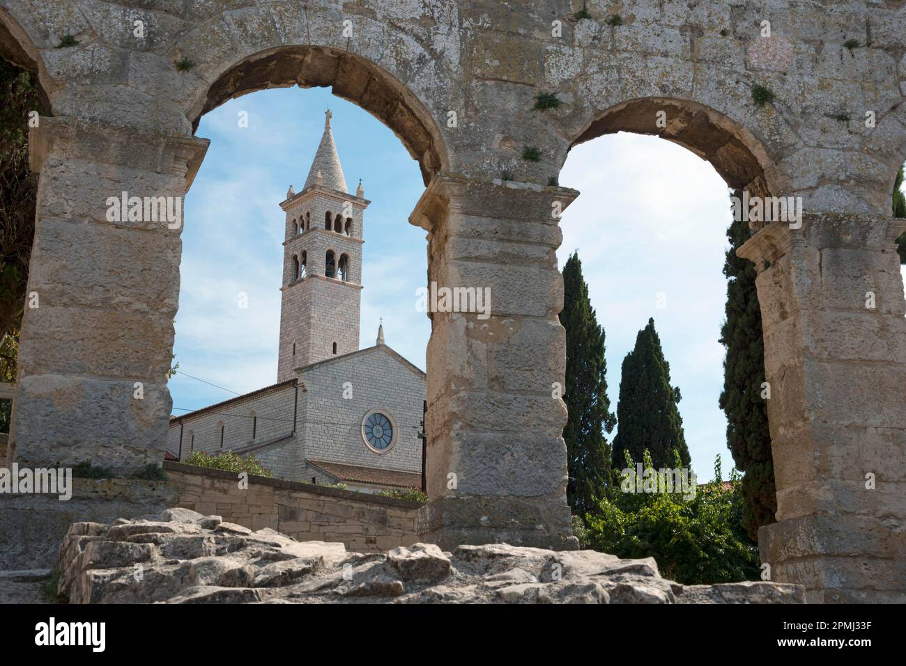 Roman Amphitheatre and Church of St. Anthony, Pula, Istria, Croatia ...