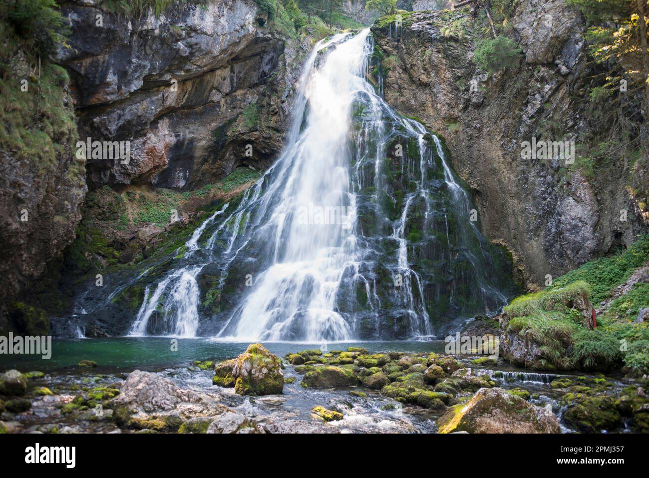 Golling Waterfall, Schwarzbach Falls, Golling, Tennengau, Land Salzburg ...