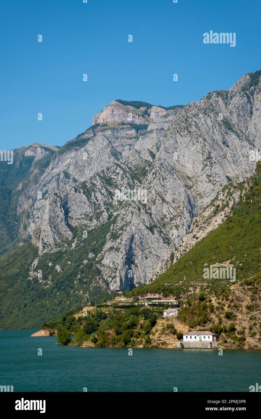 Koman Reservoir, River Drin, Albania Stock Photo - Alamy