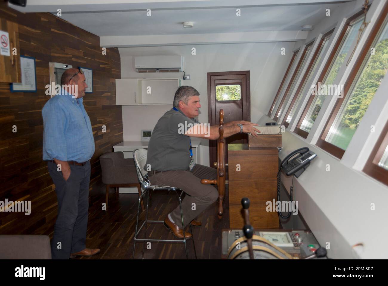 Captain, Ferry Alpine, Koman Reservoir, River Drin, Albania Stock Photo ...