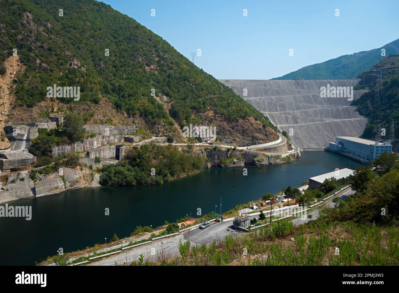Dam, River Drin near Fierze, Albania, Fierza Dam Stock Photo - Alamy