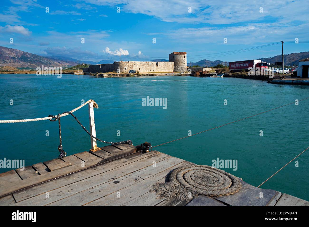 Triangular Castle, Venetian Fort, Butrint, Vivar Canal, Albania Stock ...