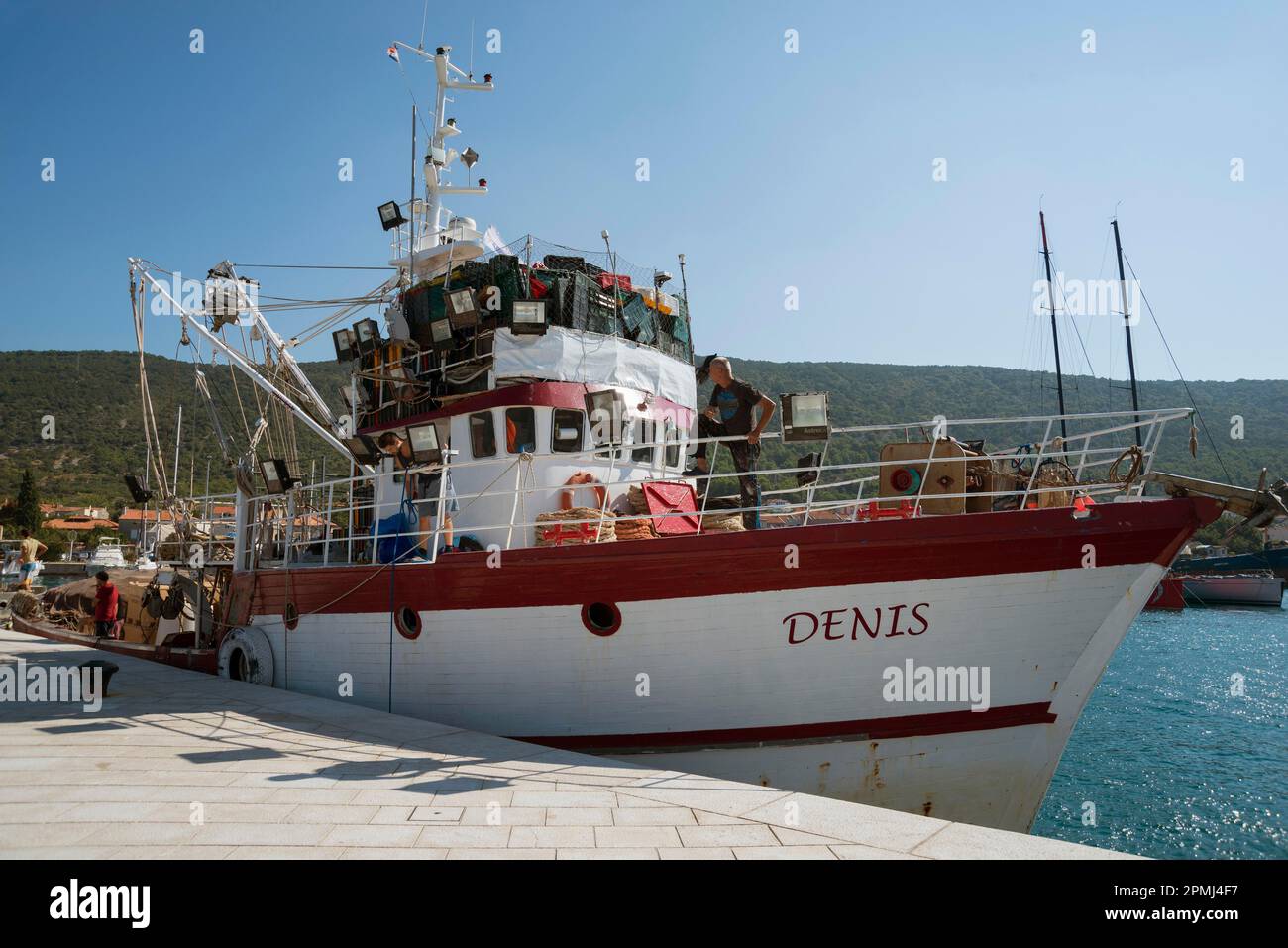 Ship Denis, Harbour, Cres Town, Cres Island, Kvarner Gulf Bay, Croatia ...
