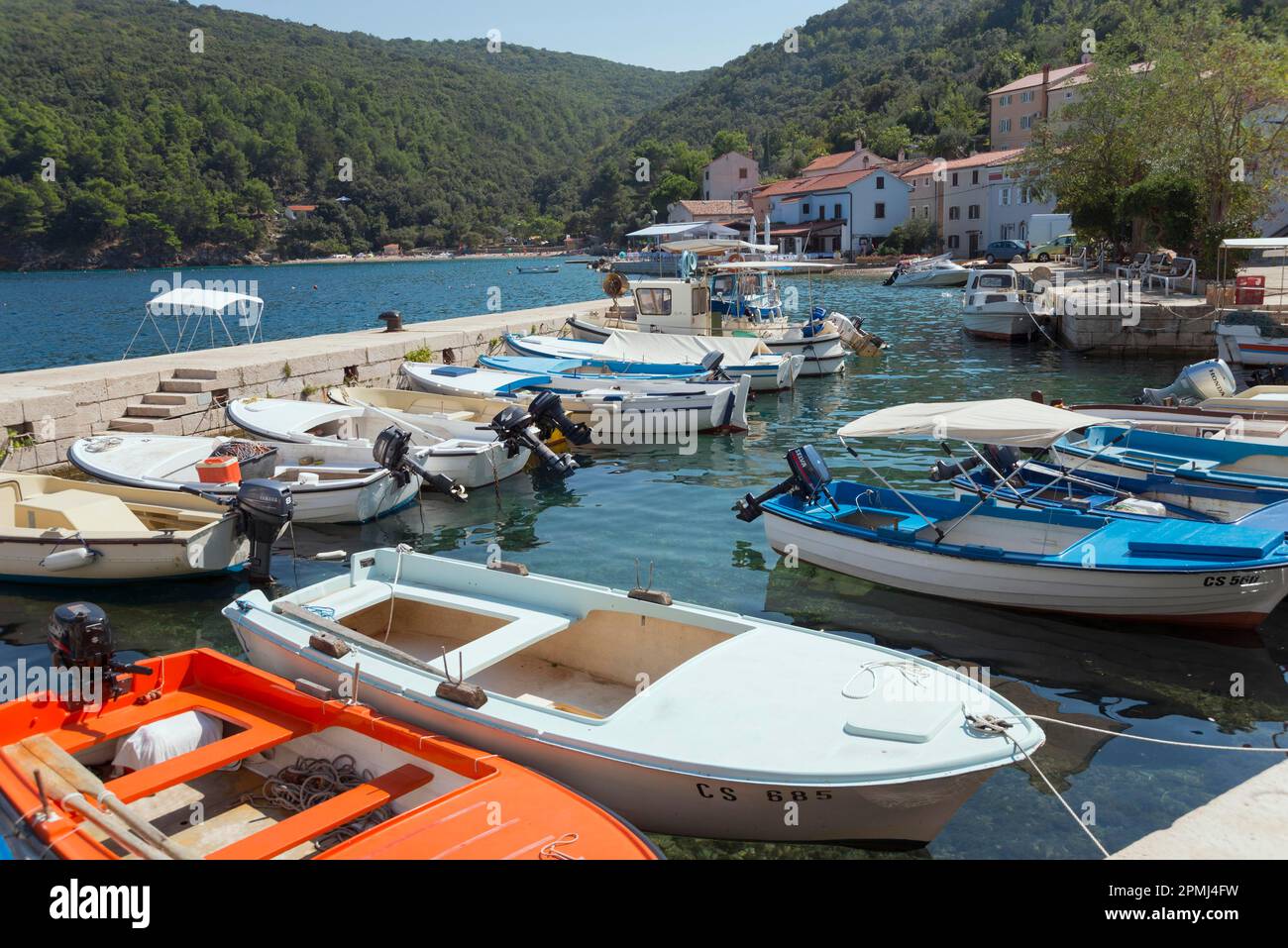 Port, Valun, Island of Cres, Kvarner Gulf Bay, Croatia Stock Photo - Alamy