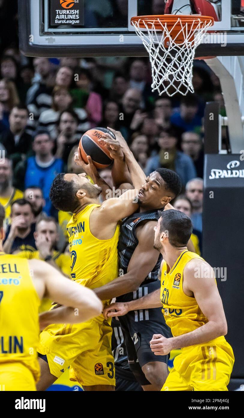 Berlin, Germany. 13th Apr, 2023. Basketball: Euroleague, Alba Berlin ...